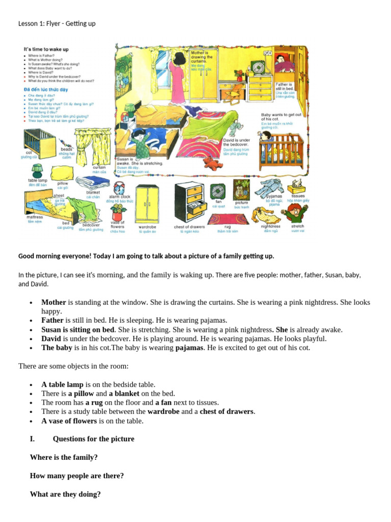 Family Morning Routine Activities | PDF | Bed | Furniture