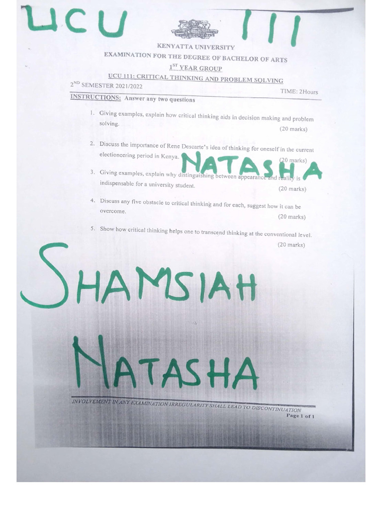 UCU111 by Shamsiah Natasha (SPAS) | PDF