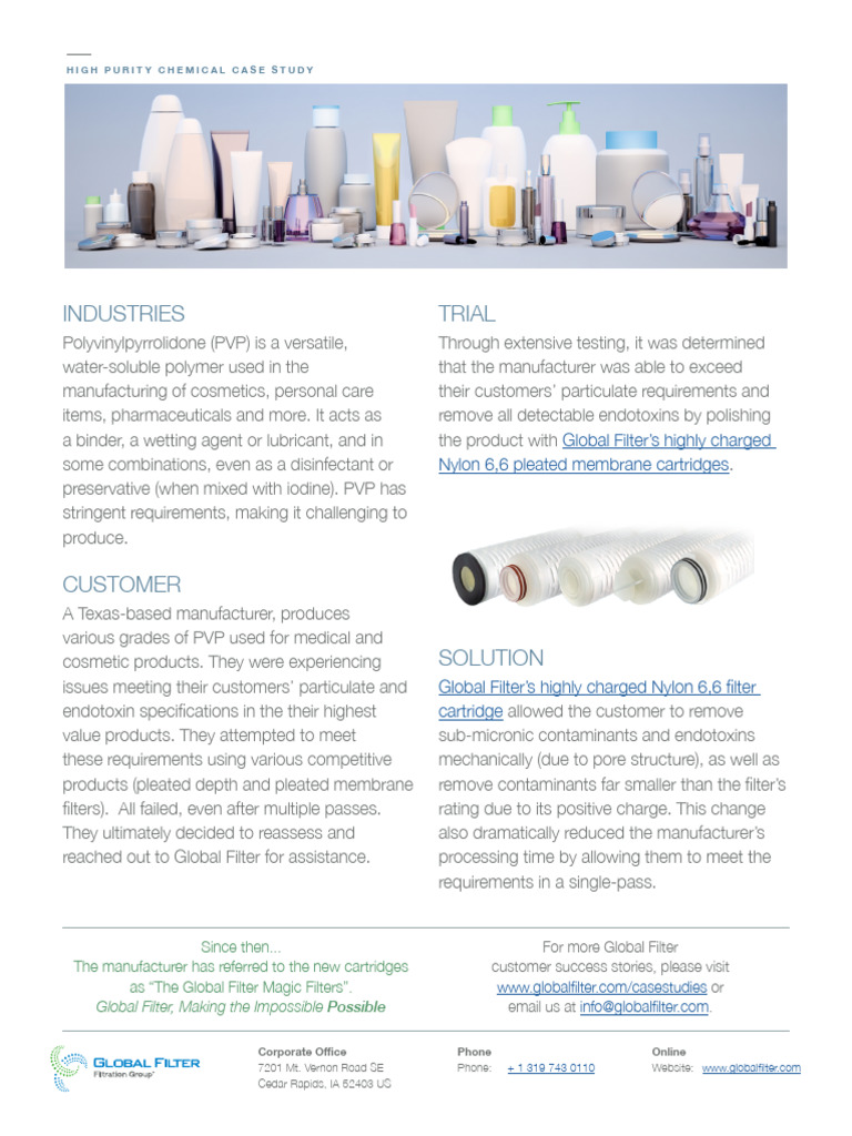 Global Filter High Purity Chemical Case Study Final | PDF | Materials