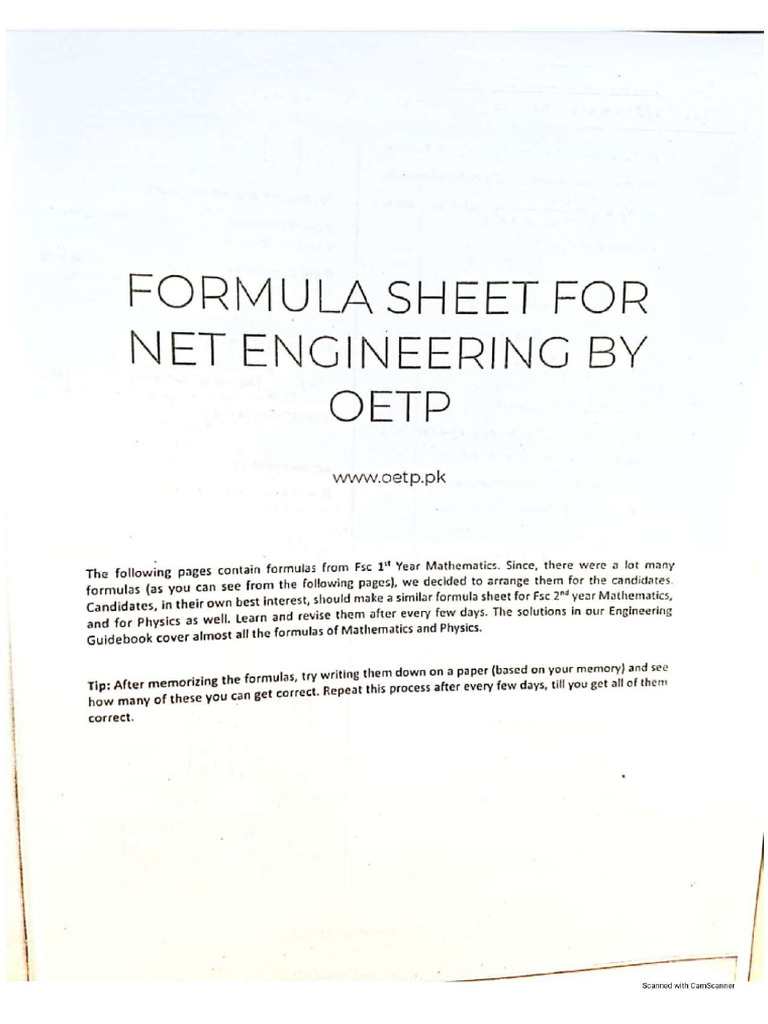 Math Formulas | PDF