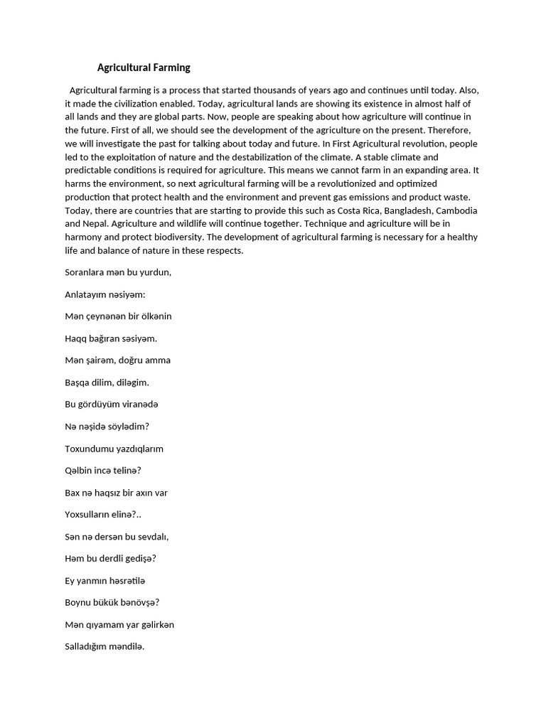 Agricultural Farming (Edited) | PDF