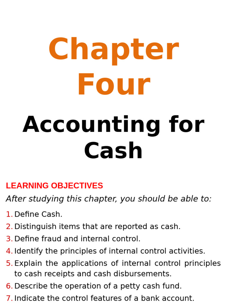 Chapter 4, Fundamentals of Accounting I (2) | PDF | Cheque | Money