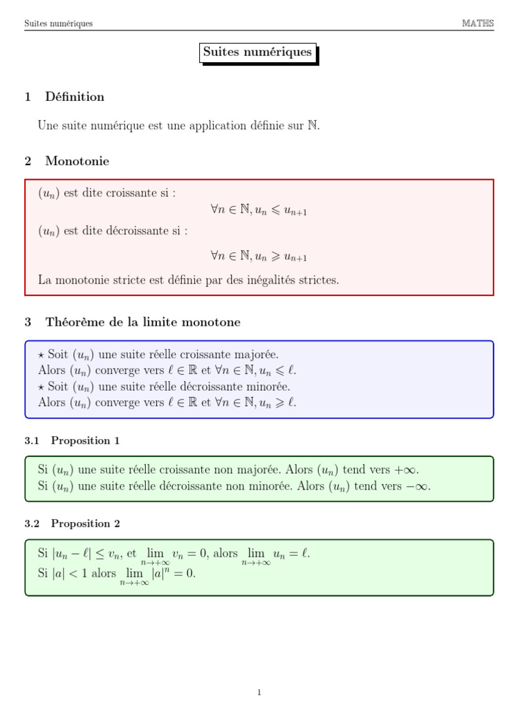 Comprendre les suites numériques en maths | PDF | Séquence | Limite ...