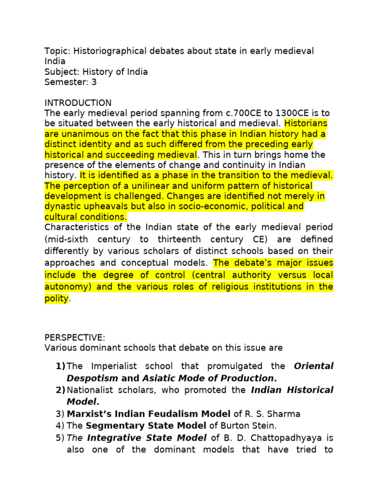 Historiographical Debates on Early India | PDF | Feudalism | Historiography