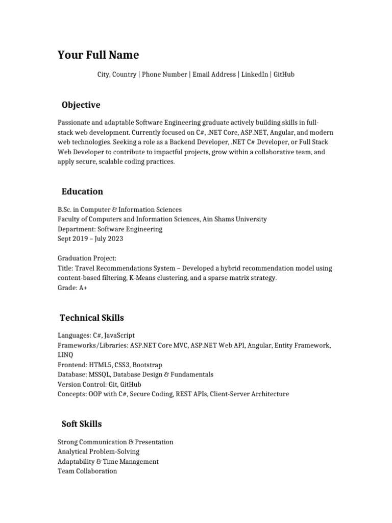 Updated Backend FullStack DotNet CV | PDF | World Wide Web | Internet & Web
