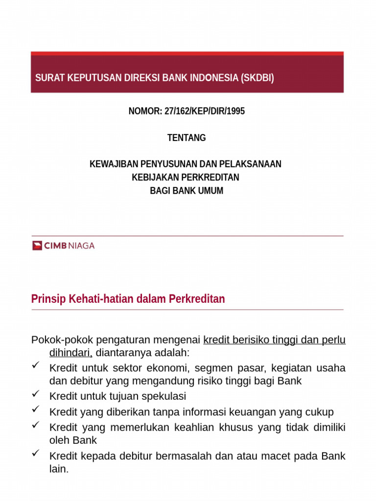 Modul Skdbi - Kewajiban Penyusunan Pelaksanaan KPB Bagi Bank Umum Ver 97 | PDF