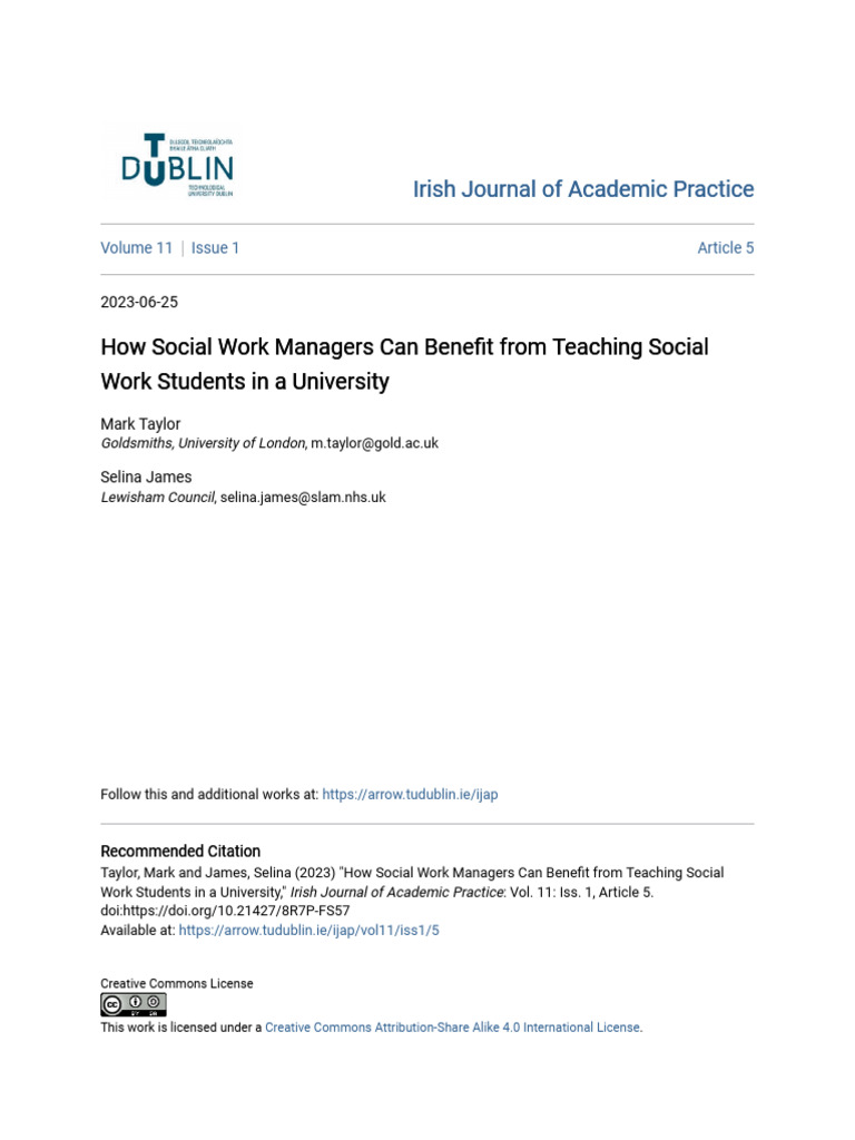 How Social Work Managers Can Benefit From Teaching Social Work Students ...