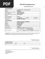 Kotak Mahindra RTGS/NEFT Application Form | PDF | Banks | Banking