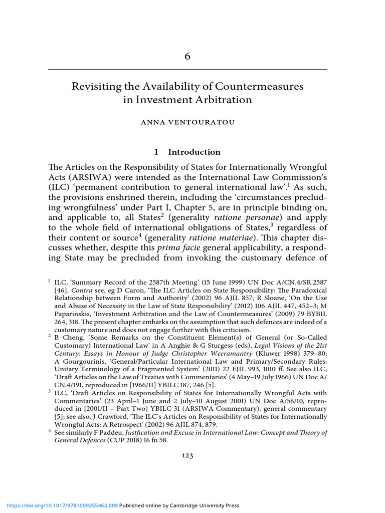 Countermeasures in Investment Arbitration | PDF | International Law ...