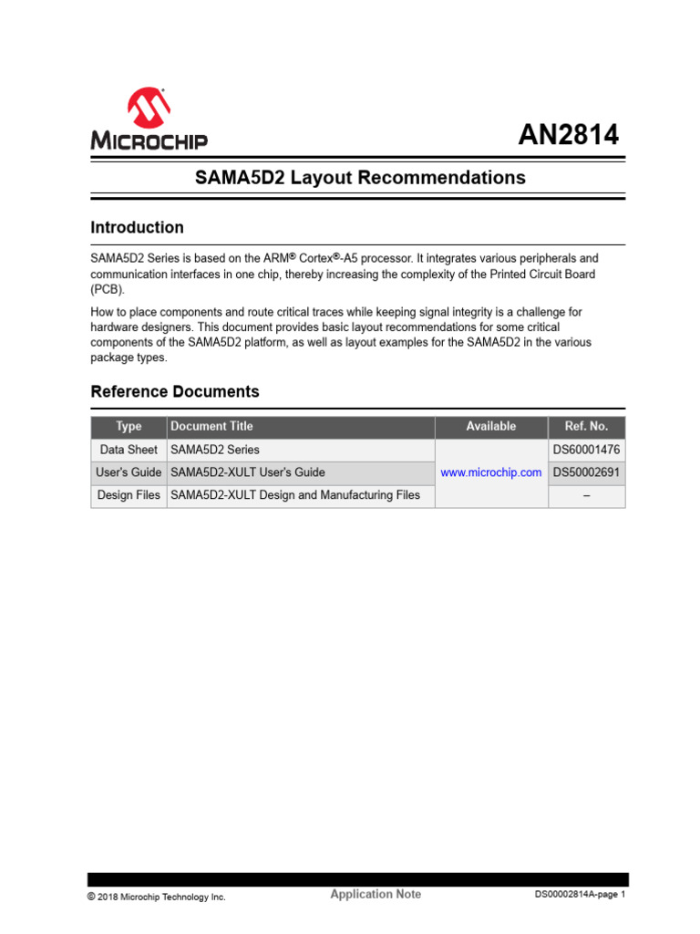 SAMA5D2 Layout Recommendations Application Note DS00002814A | PDF | Printed Circuit Board ...
