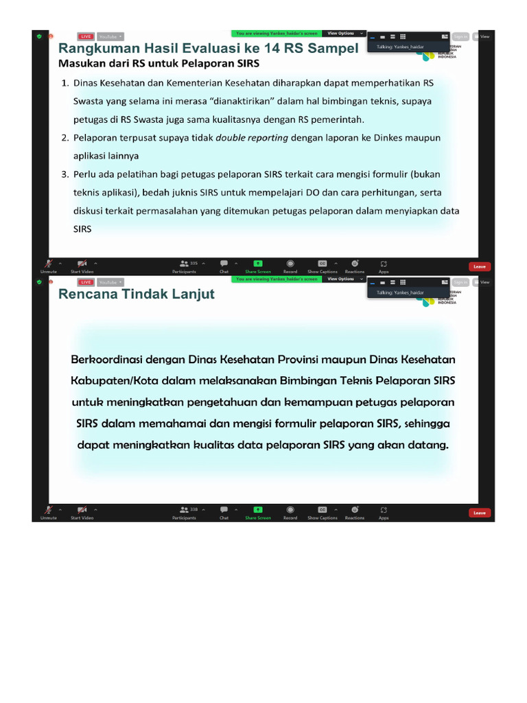 Zoom Feedback Dan Evaluasi Sirs Online | PDF
