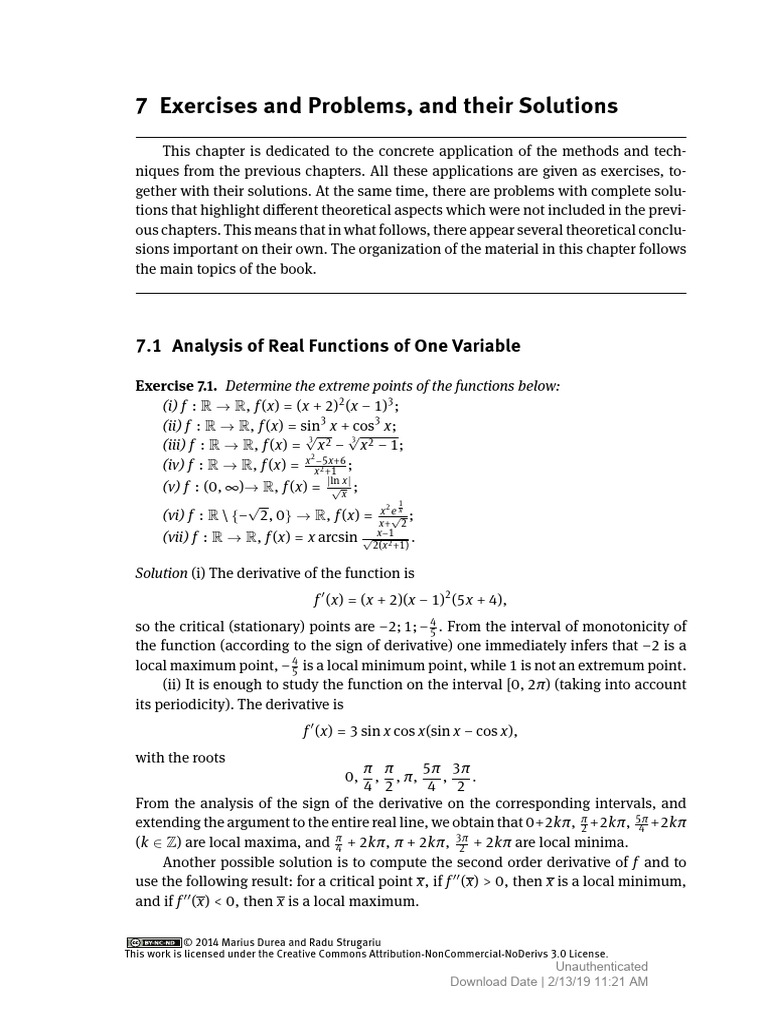[9783110426045 - An Introduction to Nonlinear Optimization Theory] 7 Exercises and Problems and ...