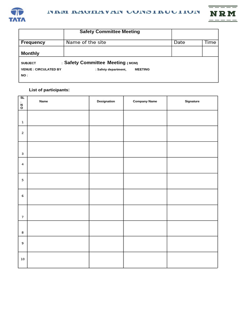MOM Attendance Sheet | PDF
