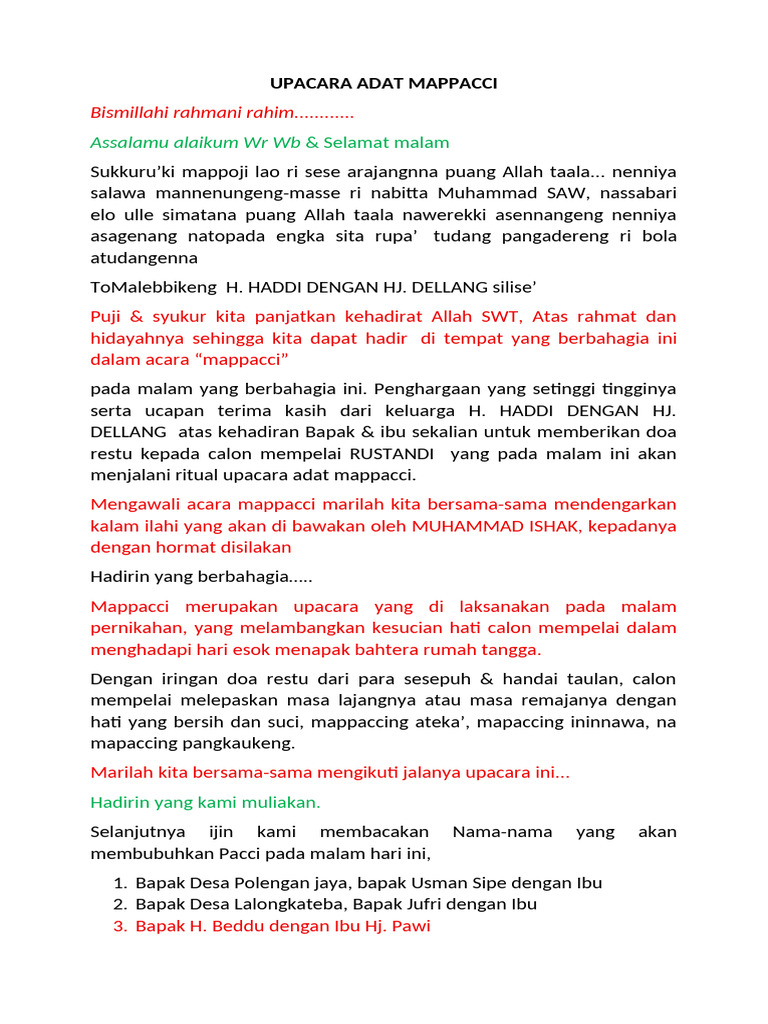MC Mappacci Dan Hari H | PDF