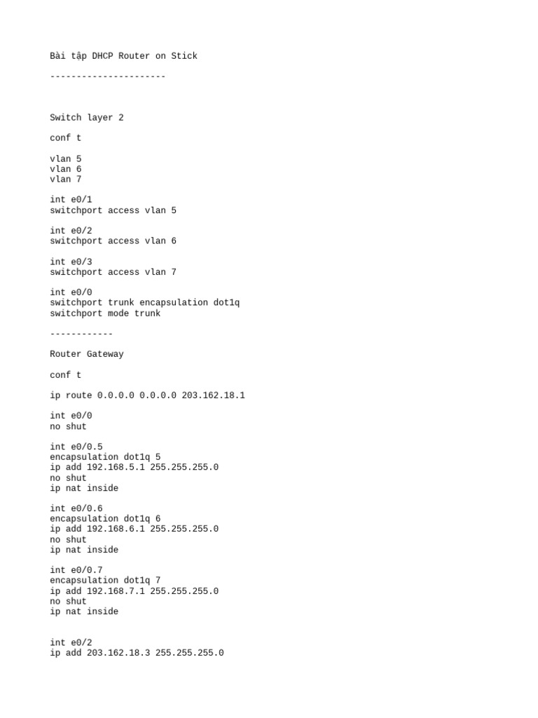 05 - SWITCHING - LAB 12b - DHCP | PDF | Ip Address | Router (Computing)