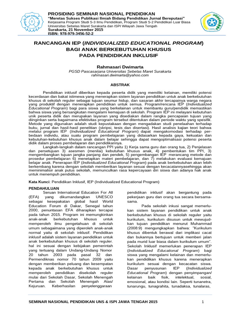 ID Rancangan Iep Individualized Educational | PDF