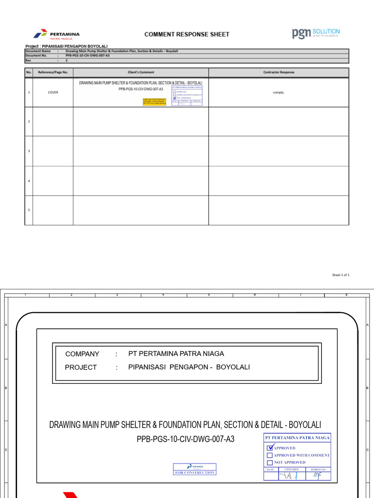 PPB-PGS-10-CIV-DWG-007-A3 - Rev.2 - Drawing Main Pump Shelter & Foundation Plan Section & Detail ...
