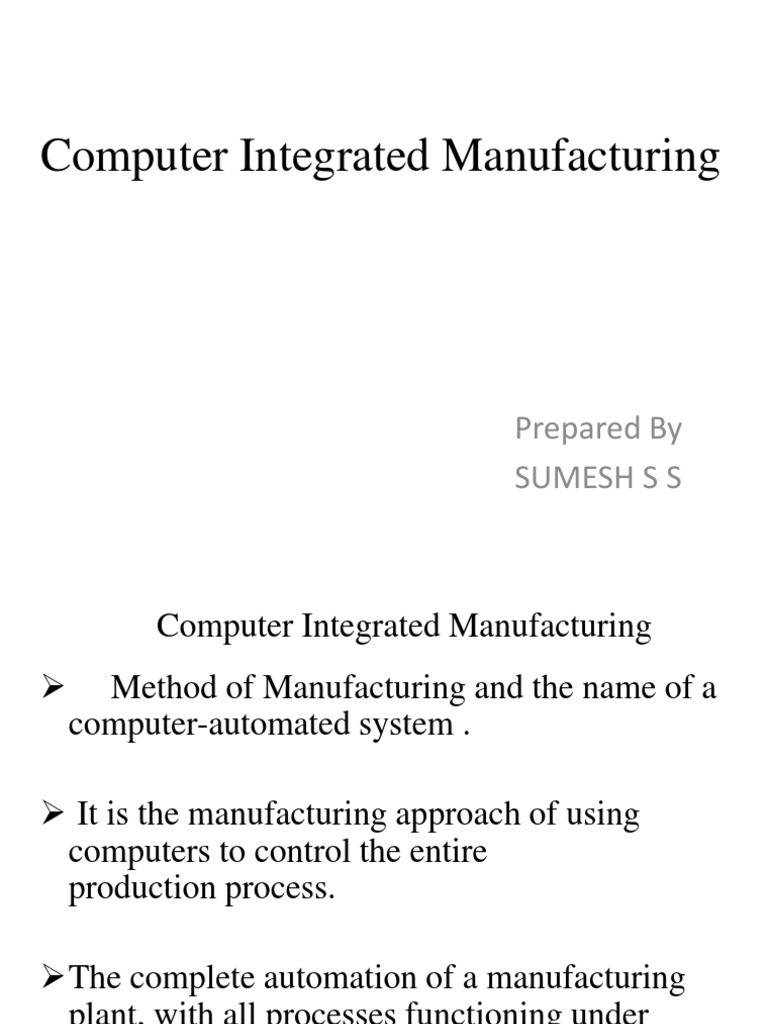 Computer Integrated Manufacturing | PDF