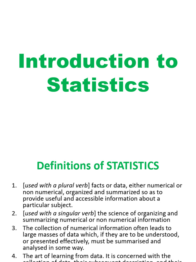 Introduction to Statistics | PDF | Statistics | Statistical Inference
