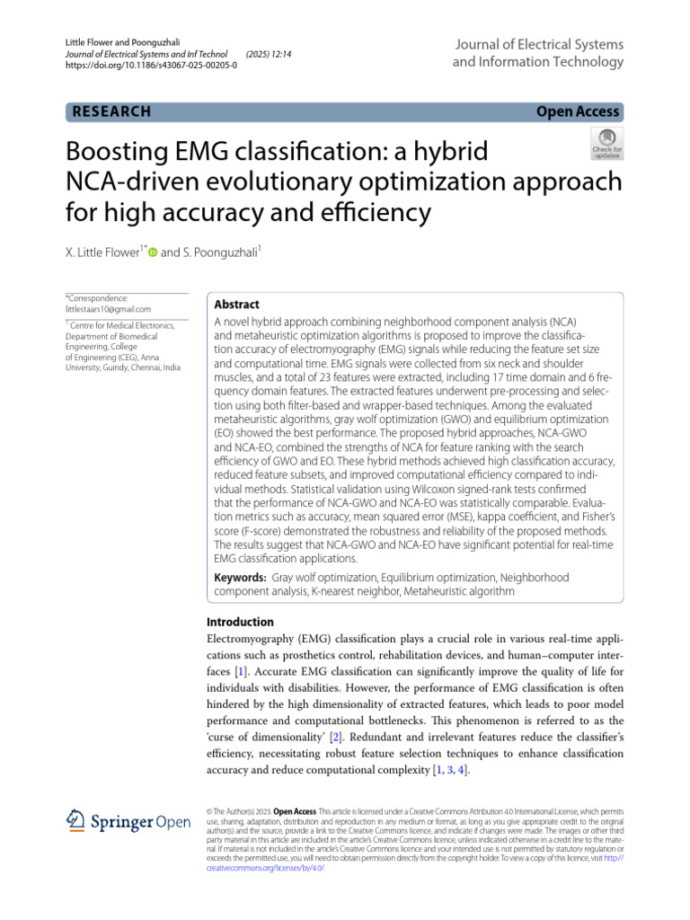 Boosting EMG Classification: A Hybrid NCA-driven Evolutionary ...