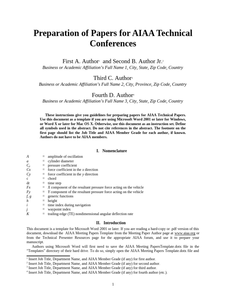 AIAA Technical Paper Preparation Guide | PDF