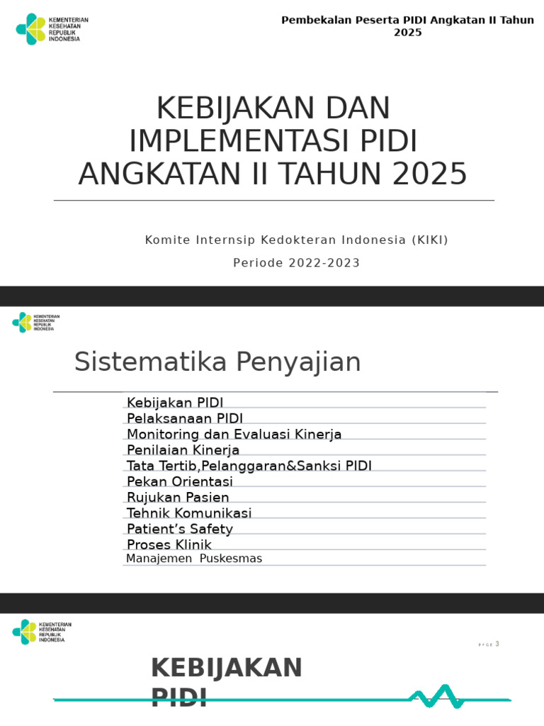Kebijakan & Implementasi PIDI Angkatan 2 Mei 25 | PDF
