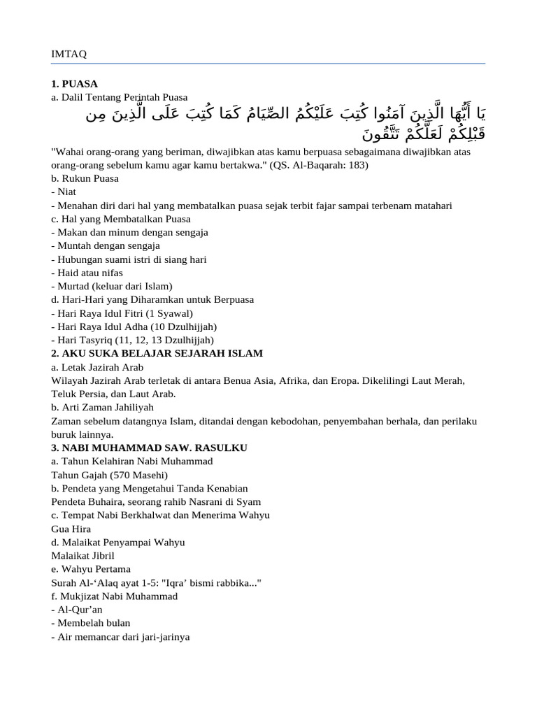 Materi IMTAQ | PDF