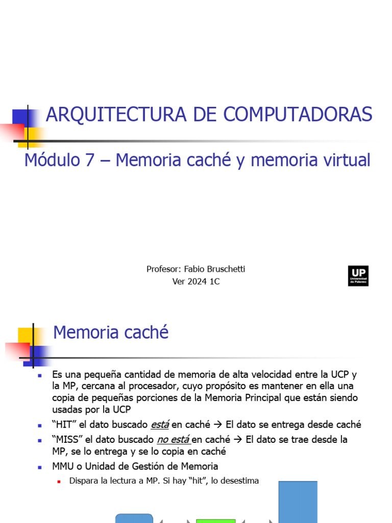 2024 M07 UP ARQCOMP Memoria Cache Memoria Virtual | PDF | Caché ...