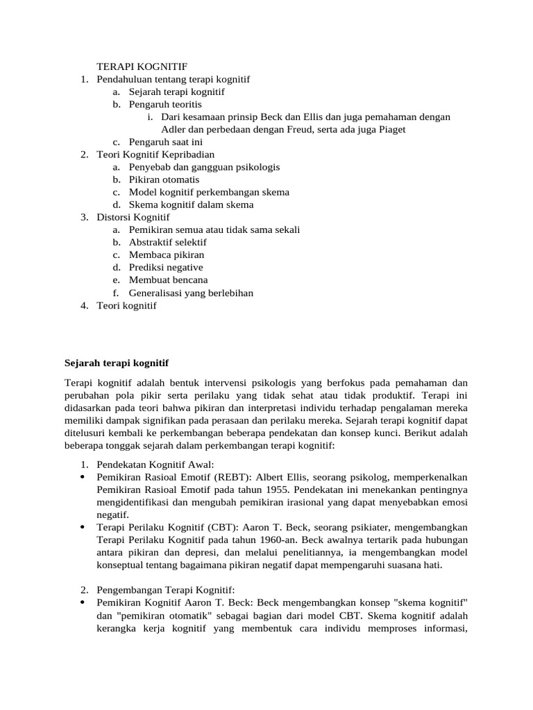Terapi Kognitif | PDF