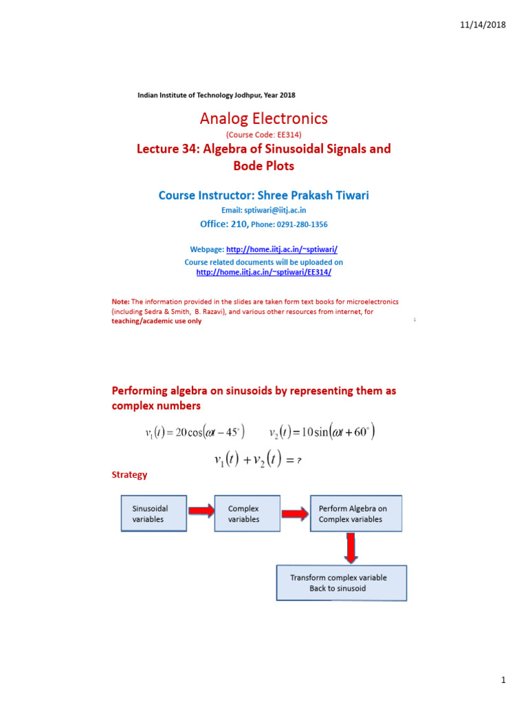 Lecture34 Sinusoidal Bode Review | PDF | Decibel | Logarithm