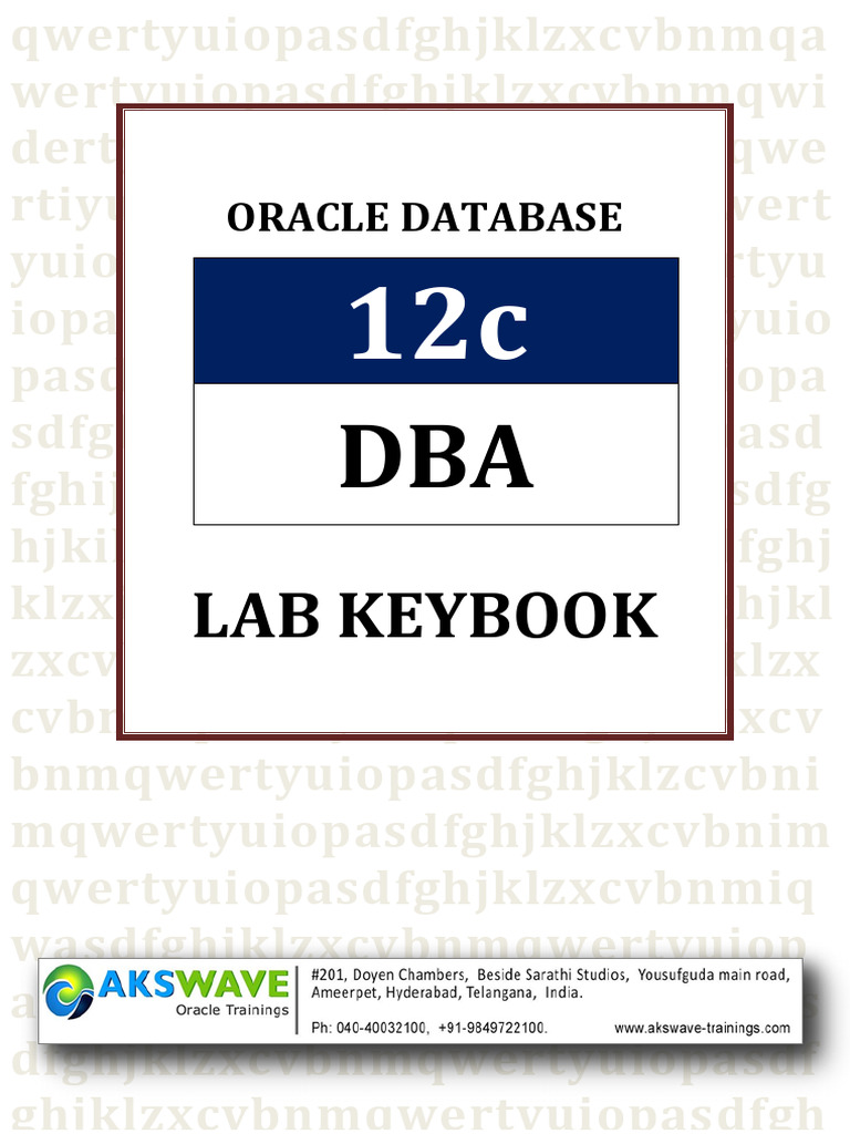 AKSWAVE - Oracle DBA LAB KeyBook - Online-1 | PDF | Databases | Oracle Corporation