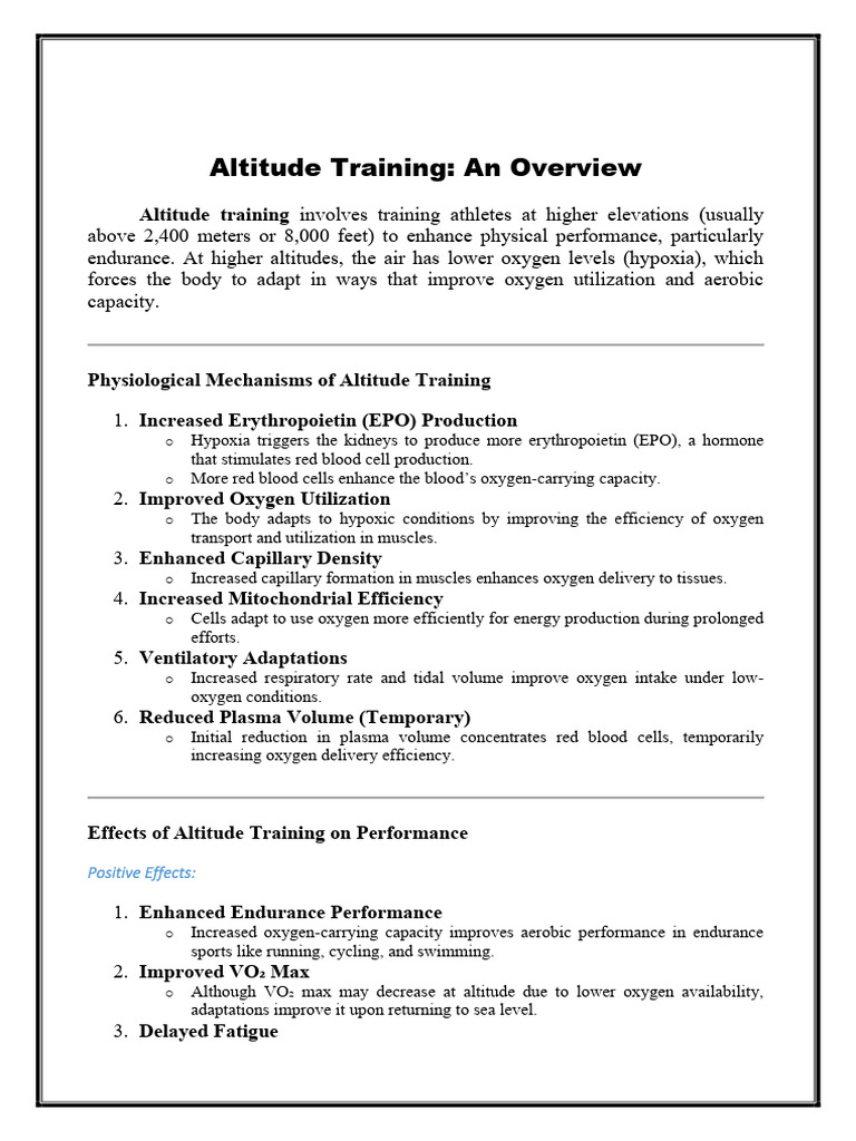 Carbs Loading, Altitude Training | PDF | Medical Specialties | Clinical ...