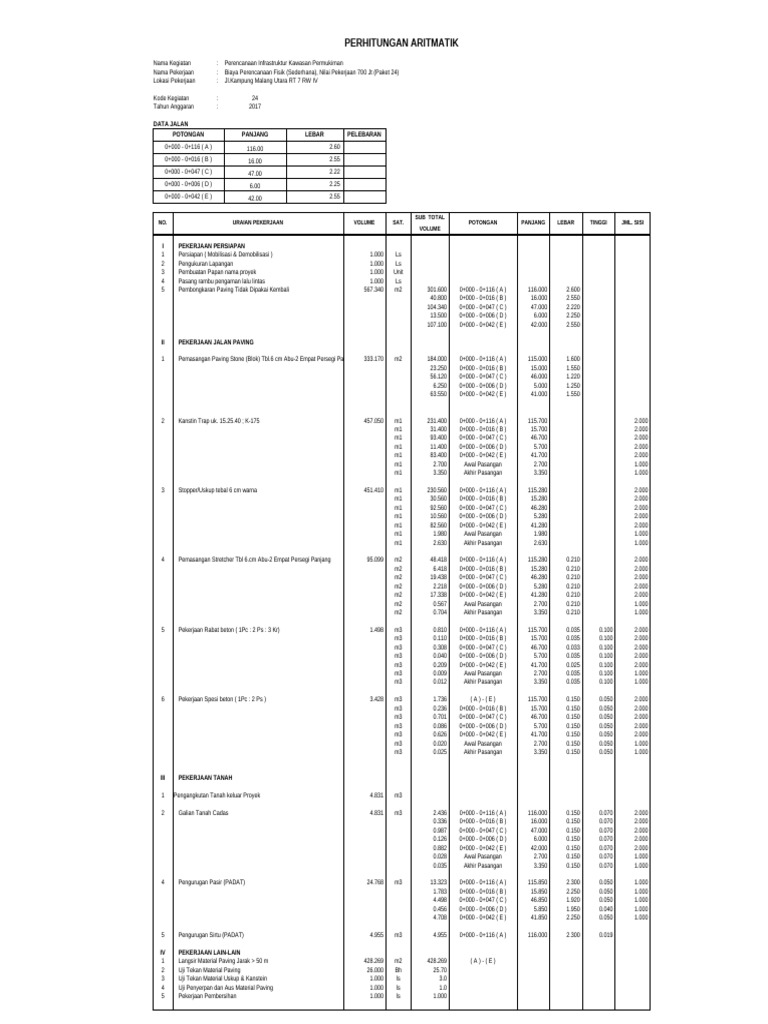 Paket 24 (5) Kampung Malang Utara REV2 (FIX) RAB BARU5 | PDF