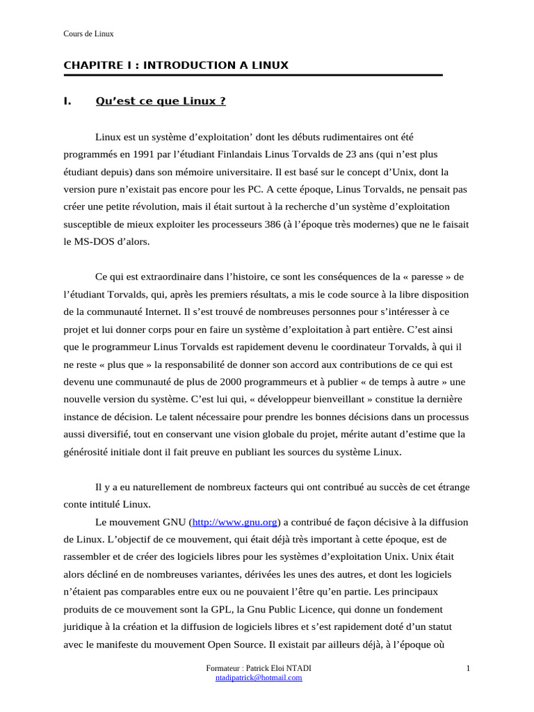 Introduction et installation de Linux | PDF | Démarrage d'un ordinateur ...
