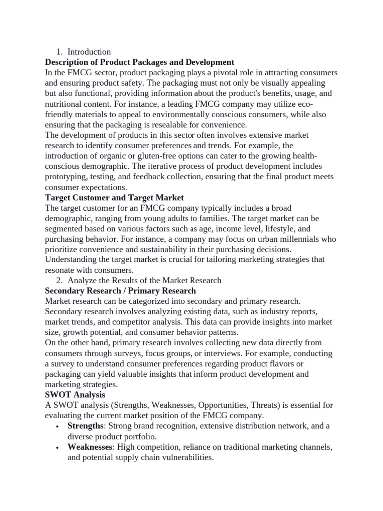 FMCG Product Development and Marketing Strategies | PDF | Consumer ...