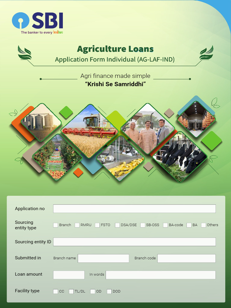 SBI Agricultural Loan Application Form | PDF | Collateral (Finance) | Loans