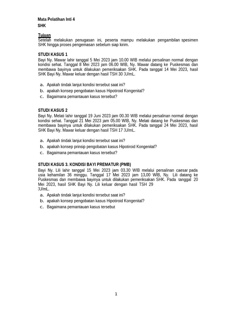 Penugasan Peserta - SHK | PDF