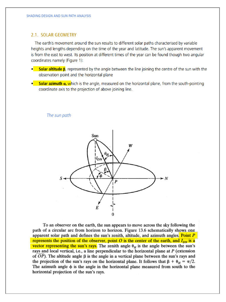 Sun Path Analysis and Shading Design | PDF
