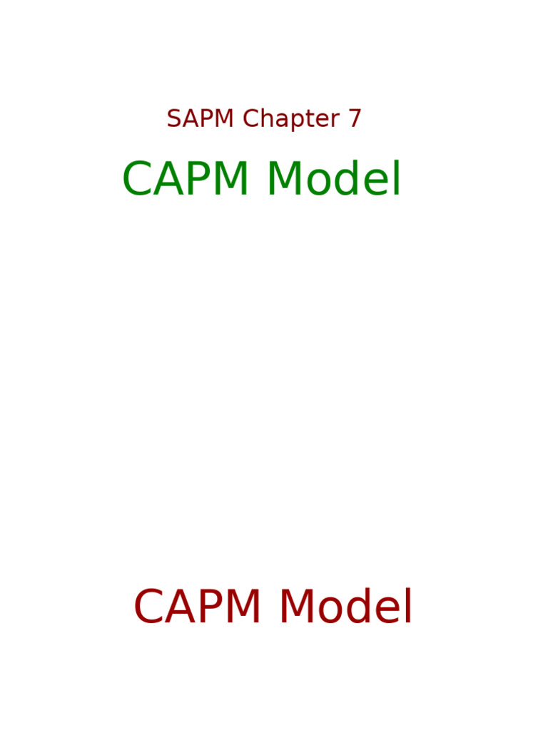 Understanding the CAPM Model | PDF | Capital Asset Pricing Model | Net ...