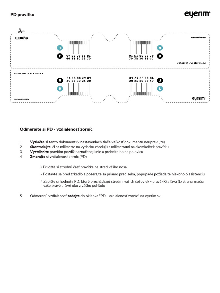 Eyerim Pupillary Distance Ruler SK | PDF