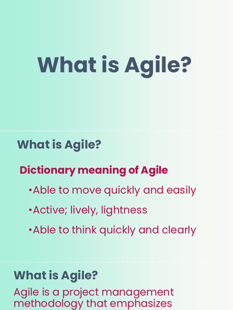 Introduction To Agile Project Management | PDF | Agile Software ...
