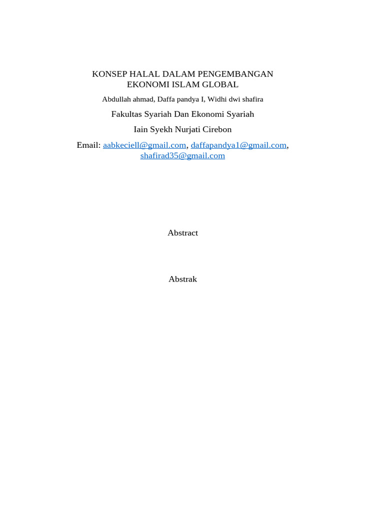 Kelompok 4 - Konsep Halal Dalan Pengembangan Ekonomi Islam Global-1 | PDF