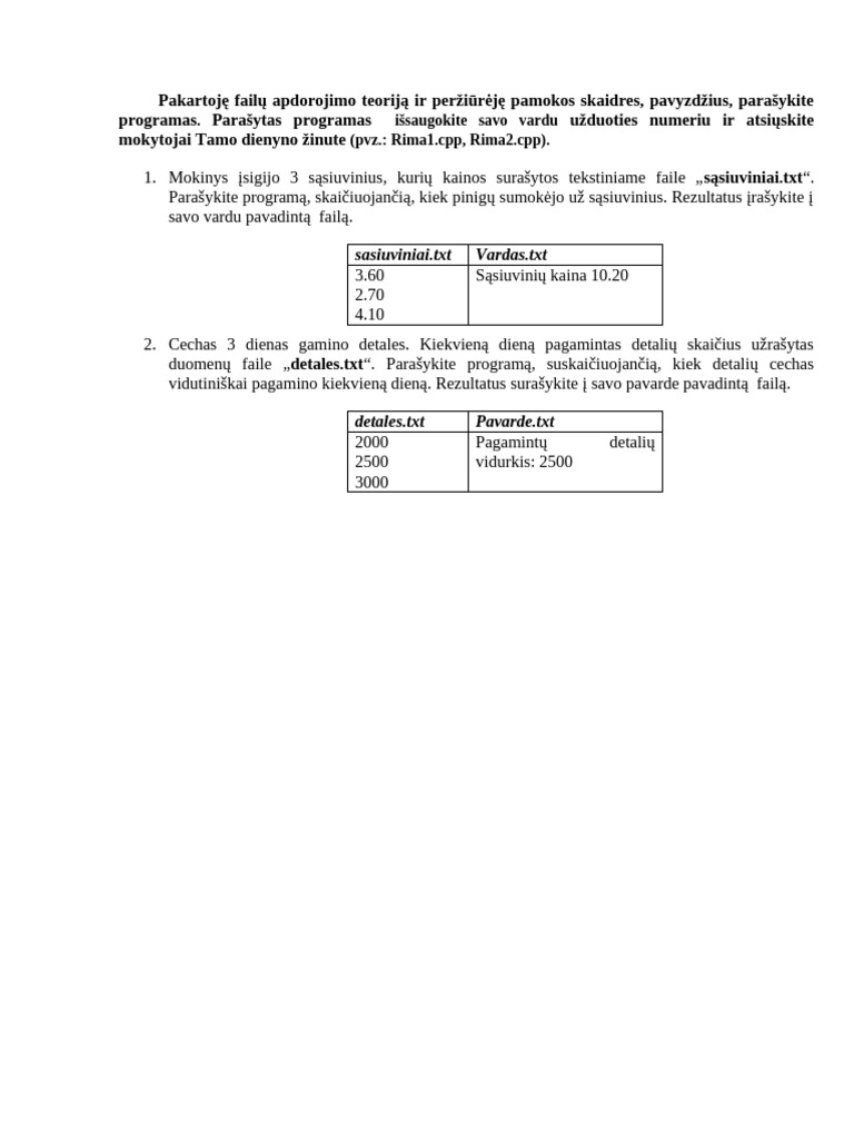 Failai Namu Darbu Uzduotys1 | PDF
