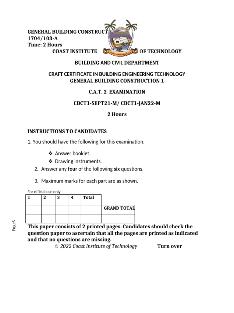 CBCT 1 GBC 1 Theory Revision Questions | PDF | Rock (Geology) | Concrete