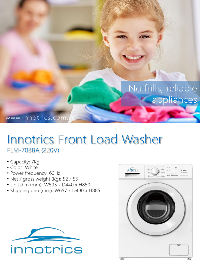 Innotrics 7Kg Front Load Washer Specs | PDF