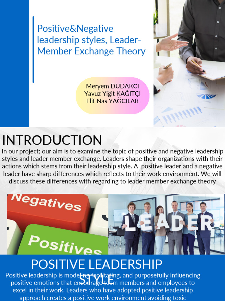 Positive- Negative Leadership Styles, Lmx Theory | PDF | Leadership ...