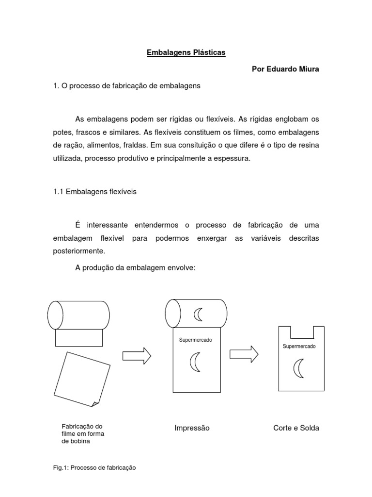 Processos de Fabricação de Embalagens | PDF | Plástico | Embalagem e ...