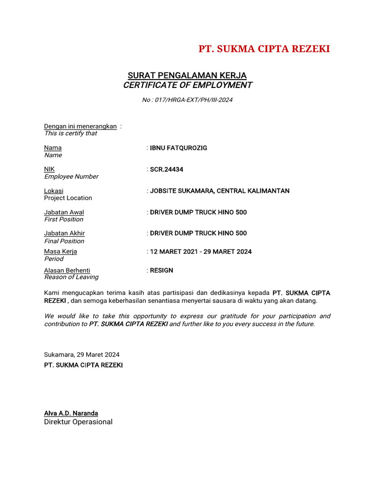 SPK - Pt. SCR - Ibnu F | PDF