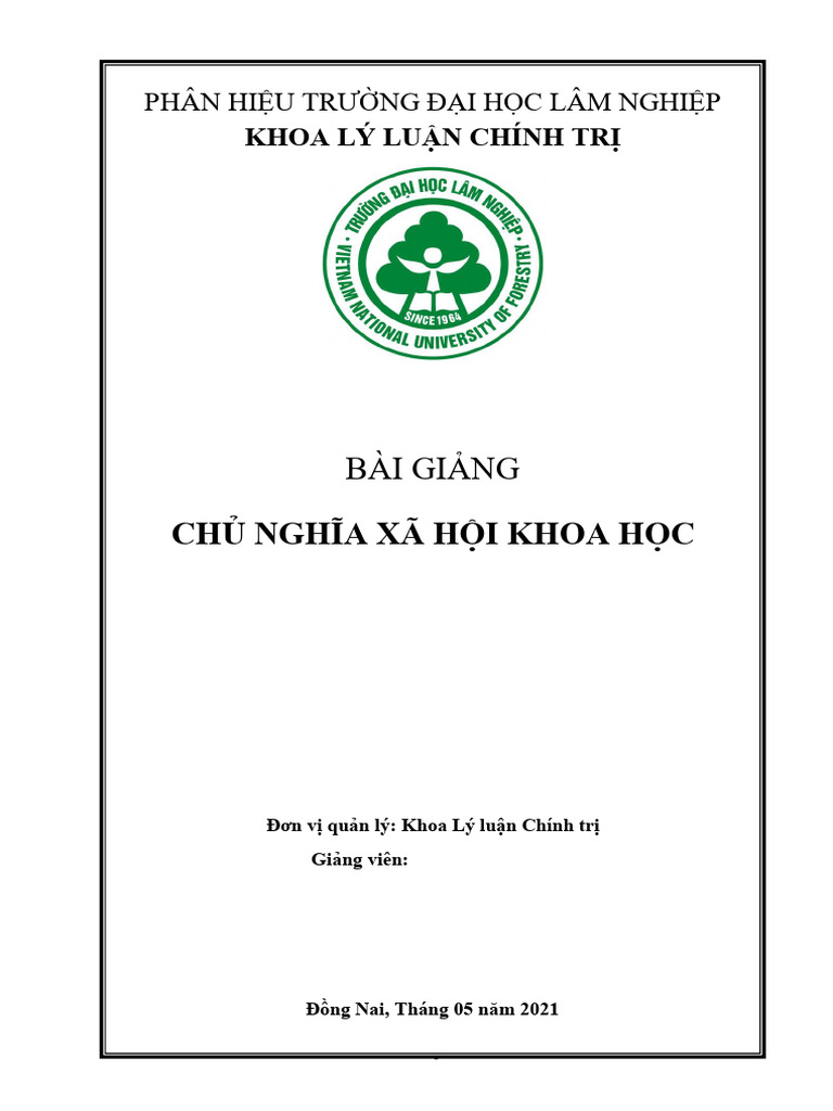 Bản Sao BÀI GIẢNG CNXH KH | PDF