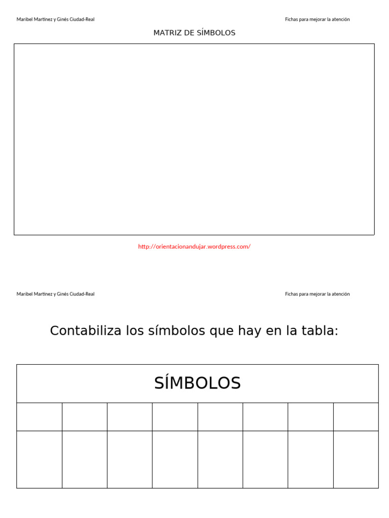 Matriz de Simbolos Plantilla | PDF